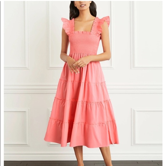Hill House | Dresses | Hill House Home Ellie Nap Dress Coral Pink Midi ...